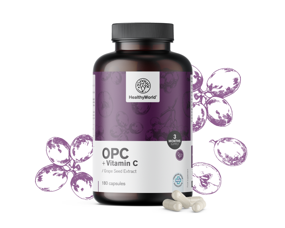 3x OPC – partir de pedicelo de uva + vitamina C, en total 540 cápsulas ...