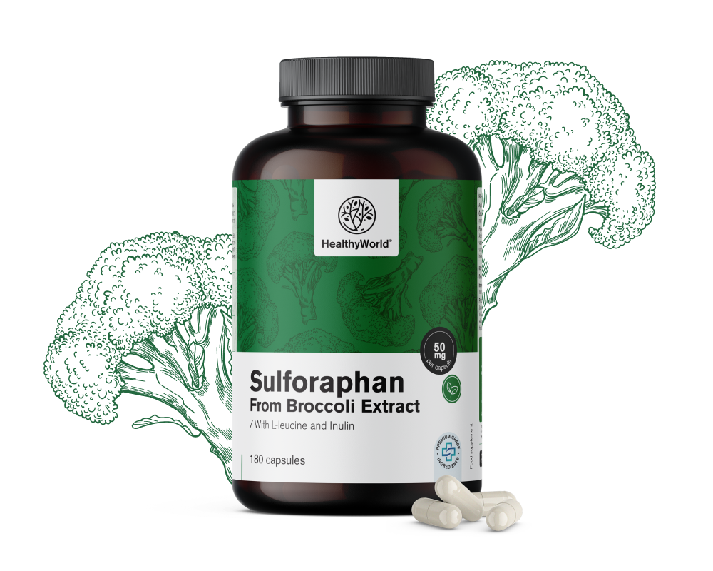 Sulforafano De Extracto De Brócoli 50 Mg 180 Cápsulas Healthy World Es