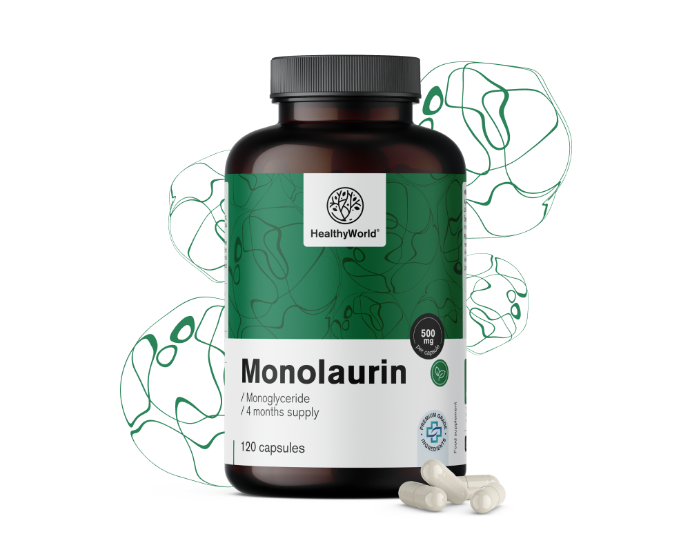 3x Monolaurina 500 mg, en total 360 cápsulas - Healthy-World.es