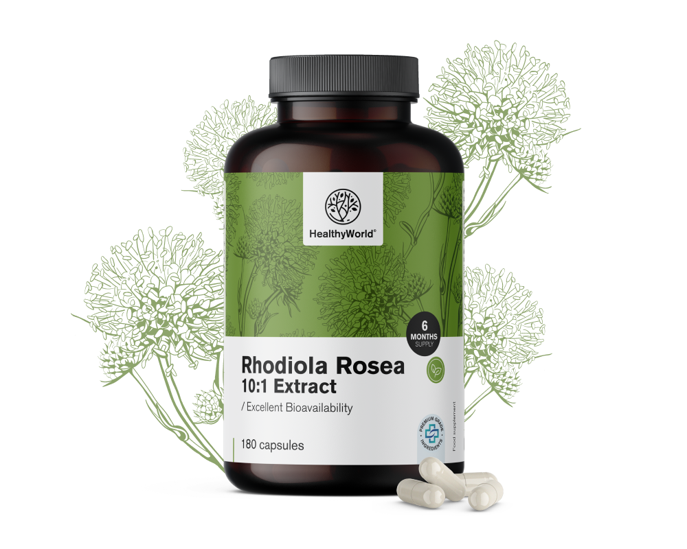 Rodiola 8000 mg, 180 cápsulas - Healthy-World.es
